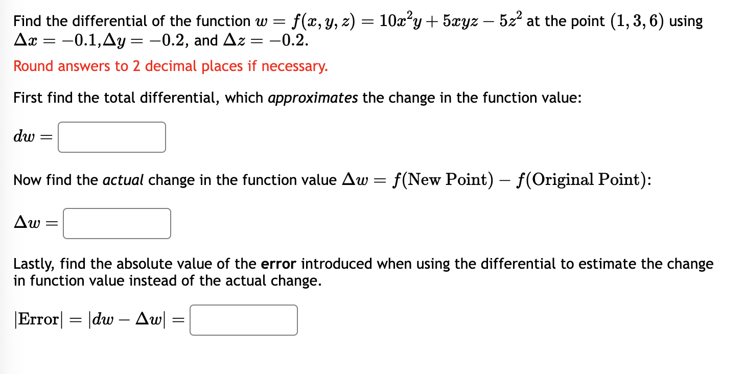 Solved Find the differential of the function | Chegg.com