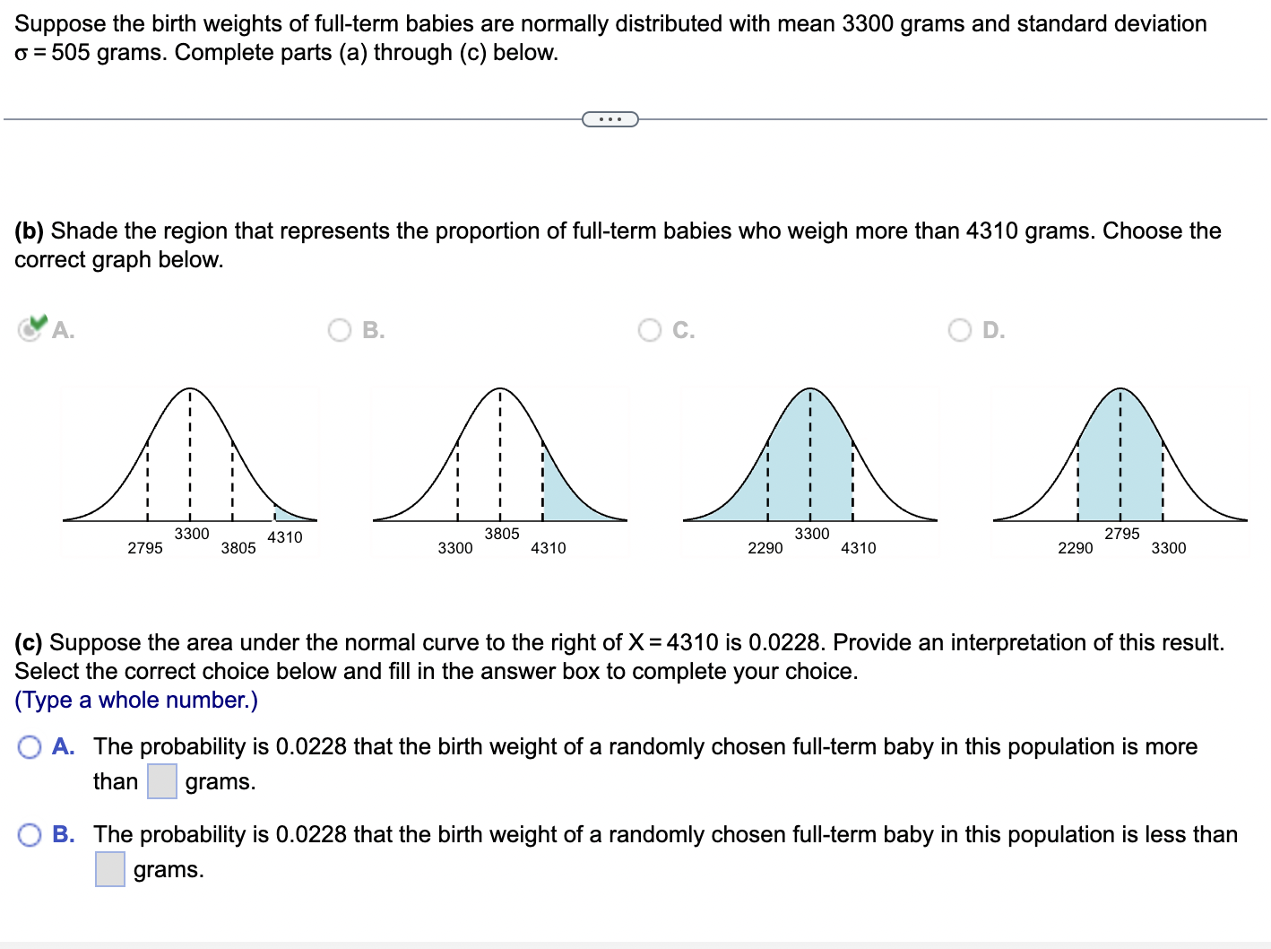 Solved Suppose the birth weights of full-term babies are | Chegg.com