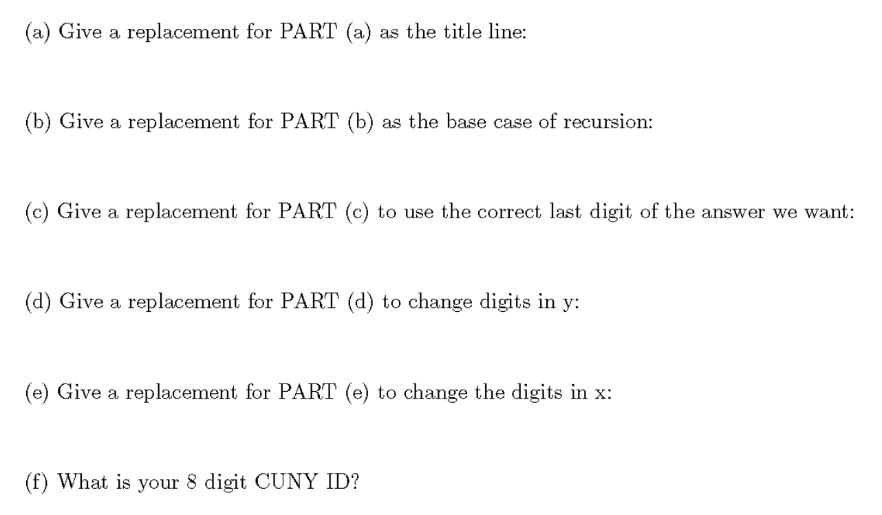Solved Problem 5 (10 points) The recursive function | Chegg.com