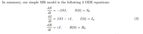 Solved In summary, our simple SIR model is the following 3 | Chegg.com