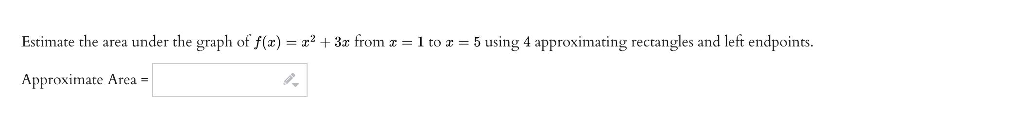 Solved Estimate the area under the graph of f(x) = x2 + 3x | Chegg.com