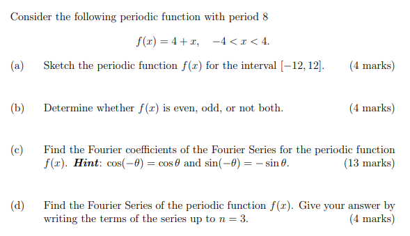 Solved Consider the following periodic function with period | Chegg.com