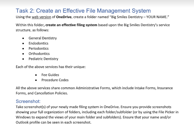 Task 2: Create an Effective File Management System | Chegg.com