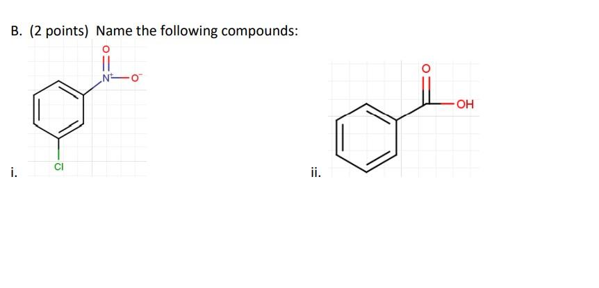 Solved B. (2 points) Name the following compounds: | Chegg.com