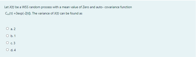 Solved Let X(t) be a WSS random process with a mean value of | Chegg.com