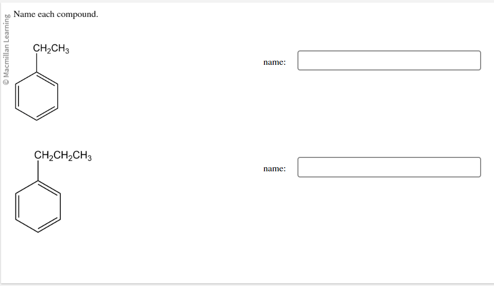 Solved Name each compound. | Chegg.com
