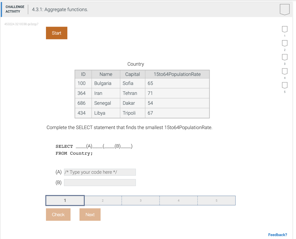 Solved Country Complete the SELECT statement that finds the | Chegg.com