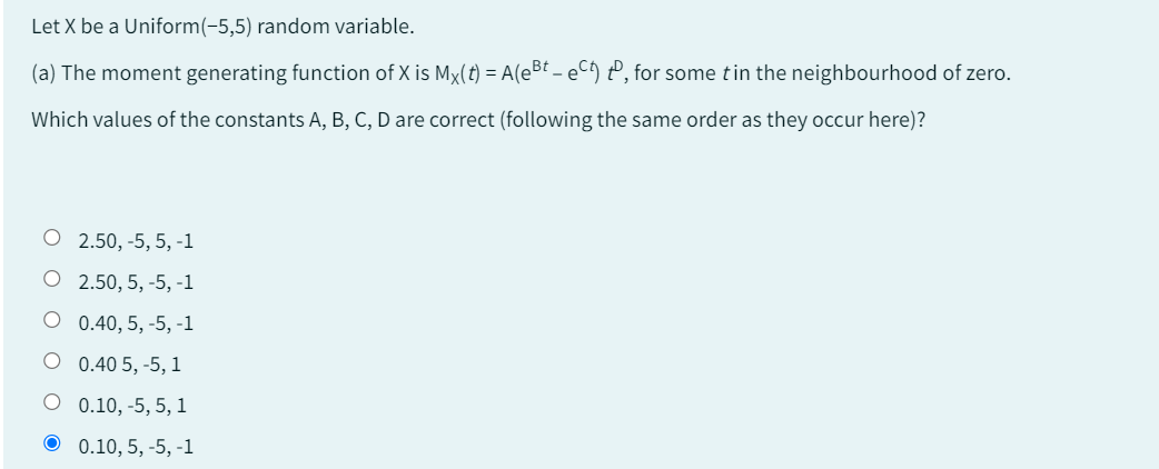 Solved eet Xi be independent Uniform (−5,5) random | Chegg.com