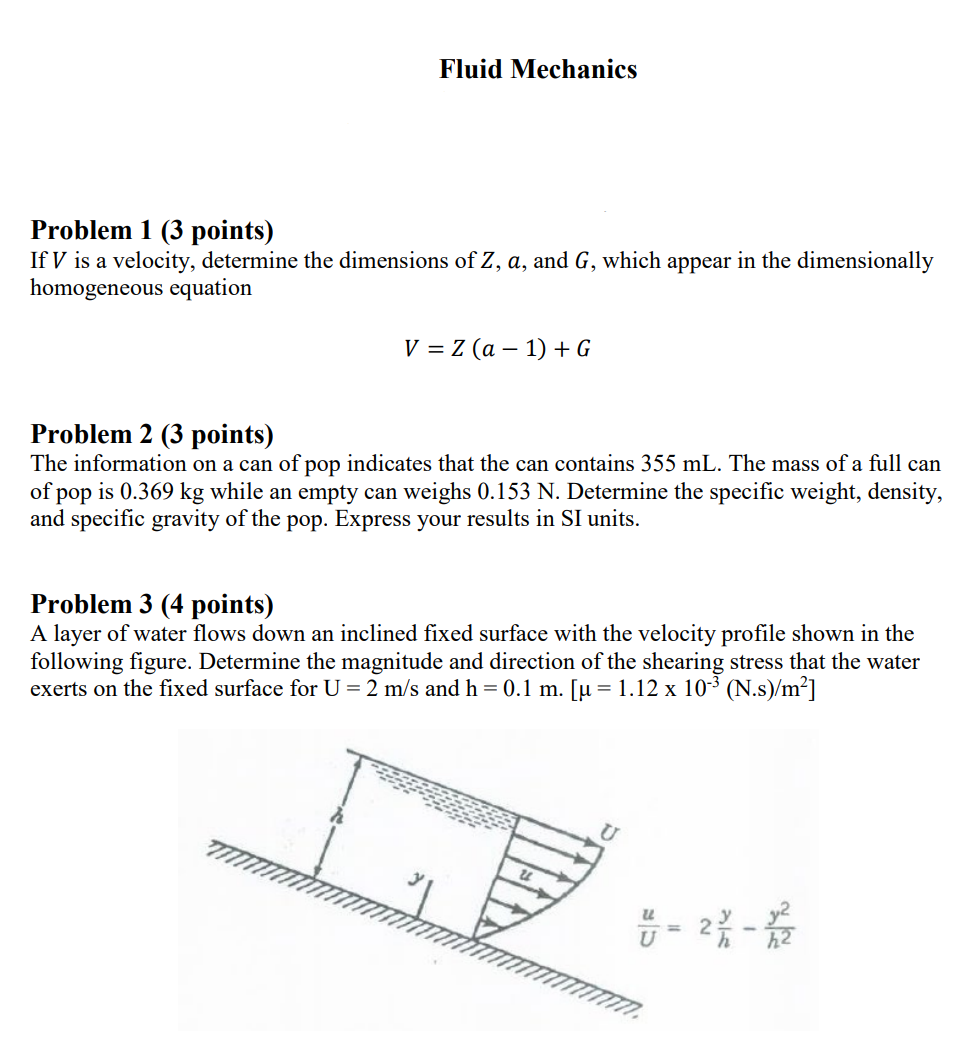 Solved Problem 1 (3 points) If V is a velocity, determine | Chegg.com