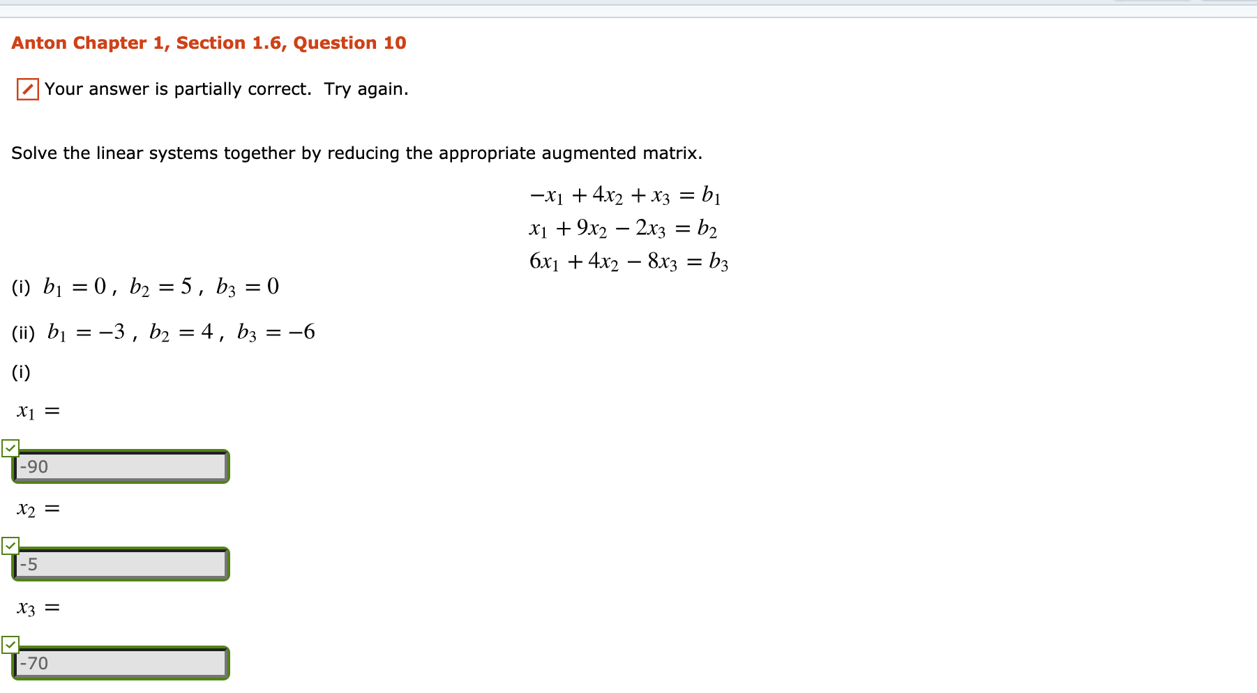 Solved Anton Chapter 1, Section 1.6, Question 10 Your answer | Chegg.com