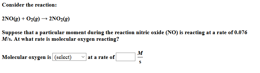 Solved Consider the reaction: 2NO(g) + O2(g) → 2NO2(g) | Chegg.com