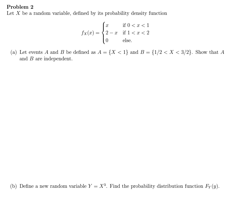 Solved Problem 2 Let X Be A Random Variable Defined By Its 