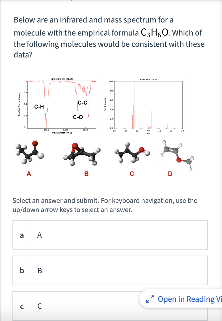 Solved Below are an infrared and mass spectrum for a | Chegg.com