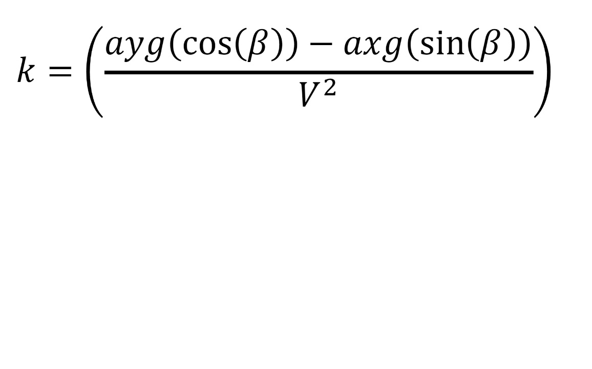 Solved k=(ayg(cos(β))-axg(sin(β))V2) ﻿ can you please | Chegg.com