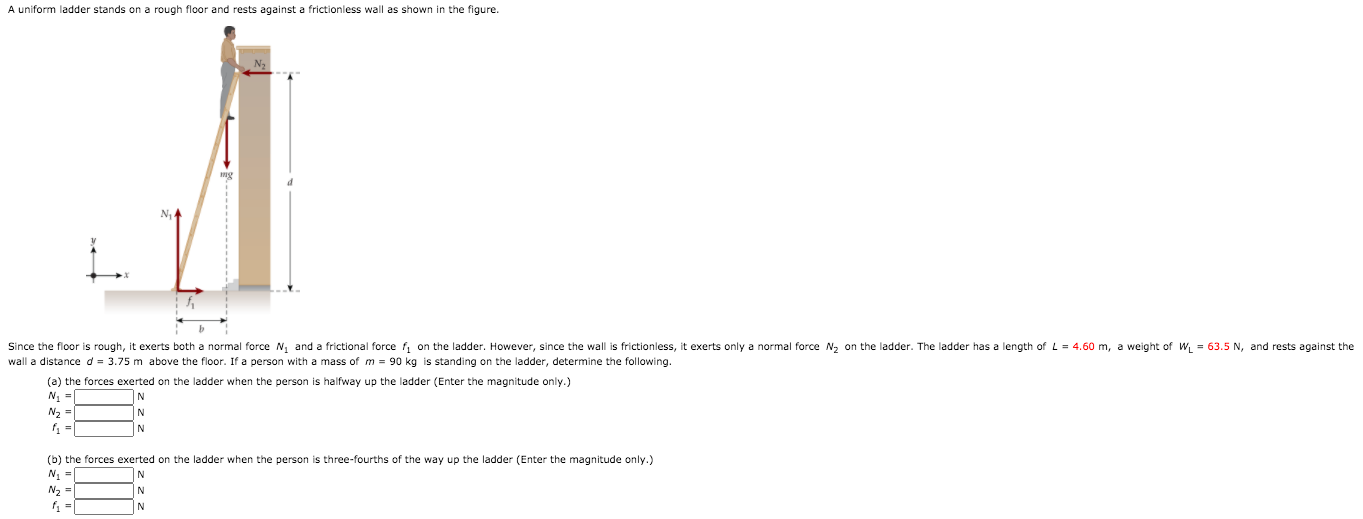Solved Since the floor is rough, it exerts both a normal | Chegg.com