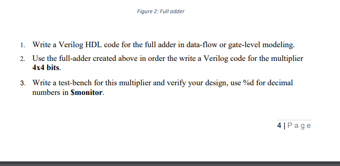 Solved Part 2: Structured design in Verilog HDL (40pts) In | Chegg.com