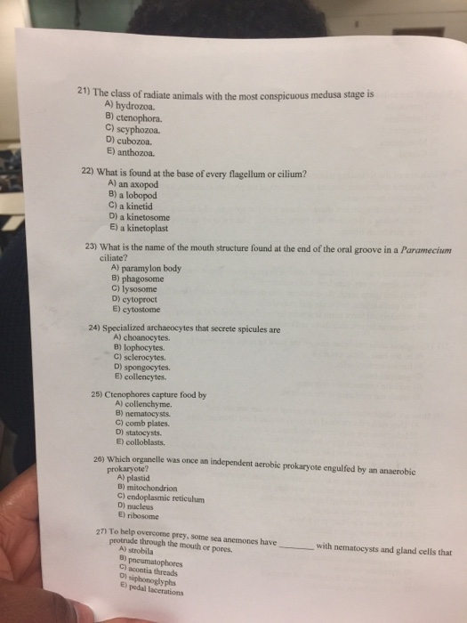 Solved The class of radiate animals with the most | Chegg.com