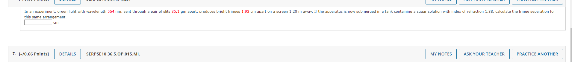 Solved In an experiment, green light with wavelength 564 nm, | Chegg.com
