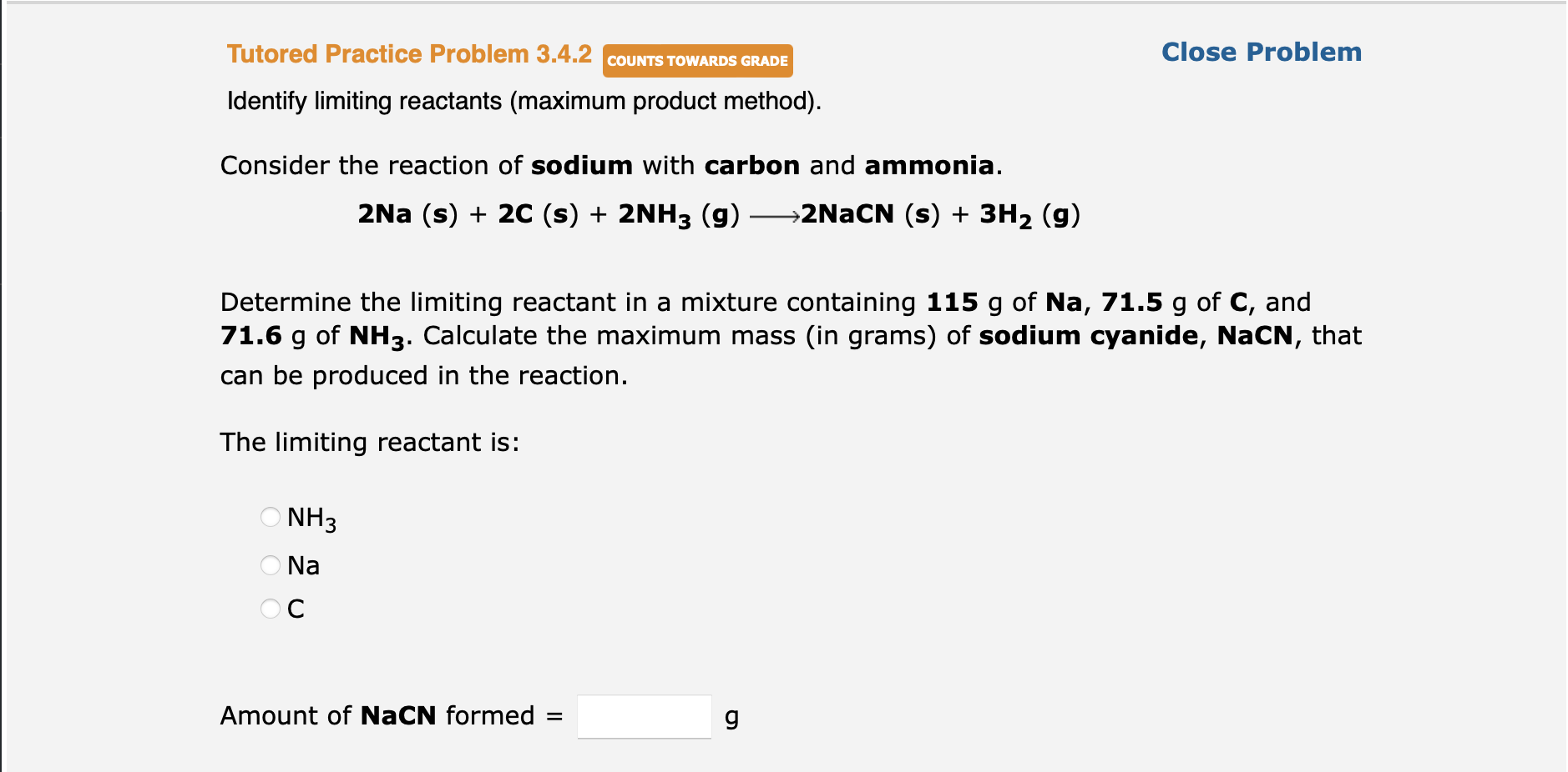 Solved Tutored Practice Problem 3.4.2 COUNTS TOWARDS GRADE | Chegg.com