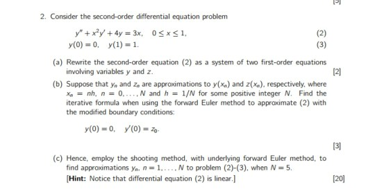 Solved 2. Consider the second-order differential equation | Chegg.com