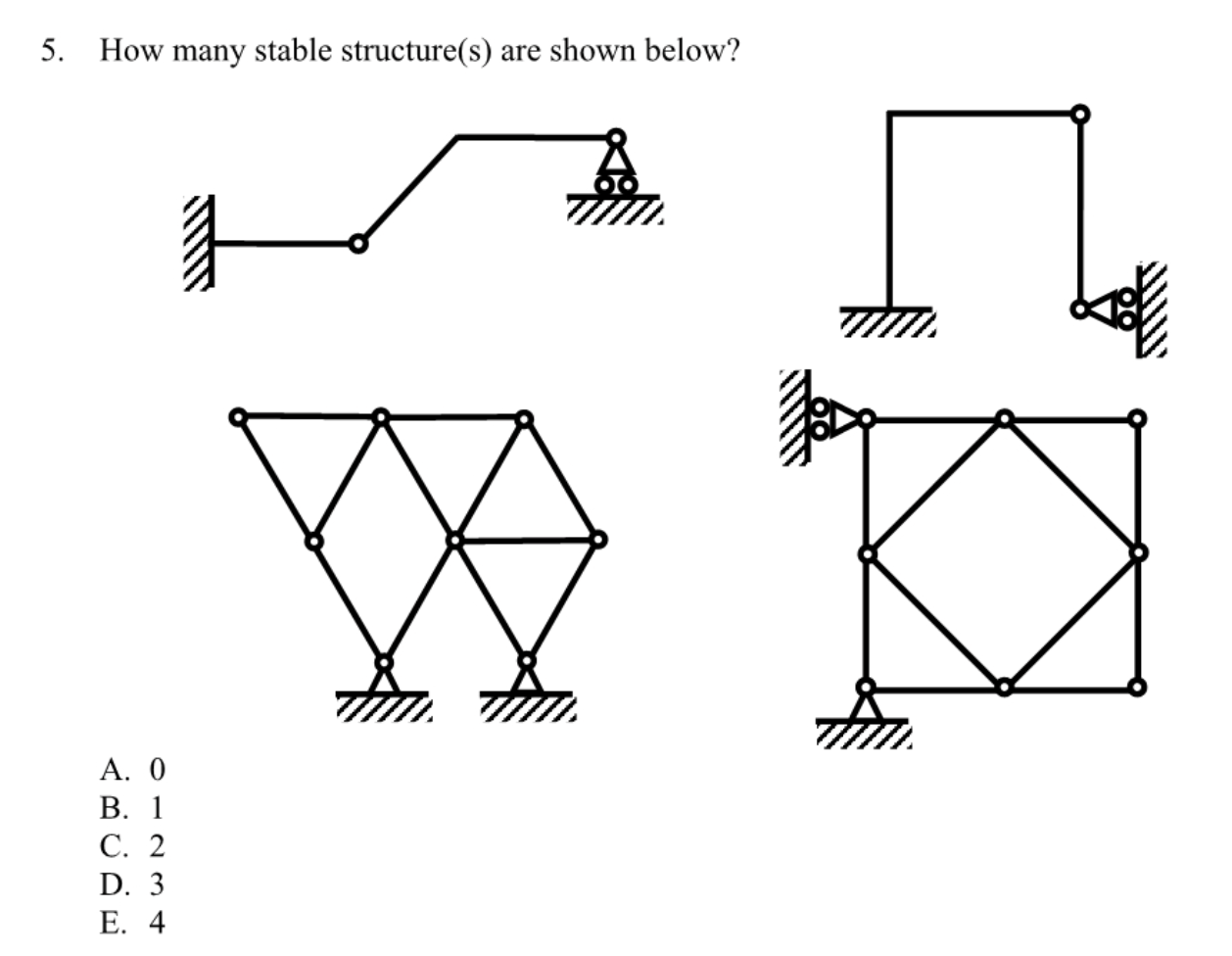 Solved 5. How many stable structure(s) are shown below? I 킄 | Chegg.com