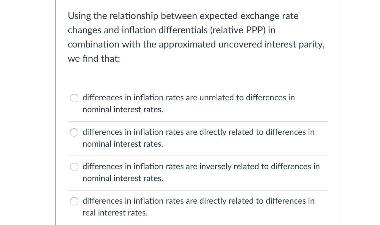 Solved Using the relationship between expected exchange rate | Chegg.com