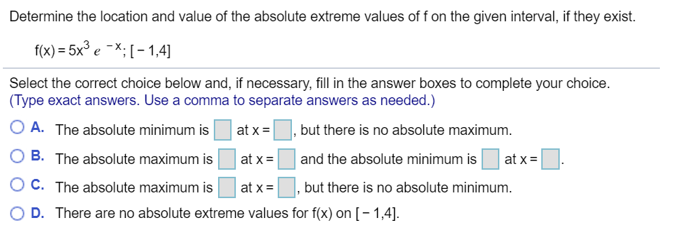 Solved Determine The Location And Value Of The Absolute