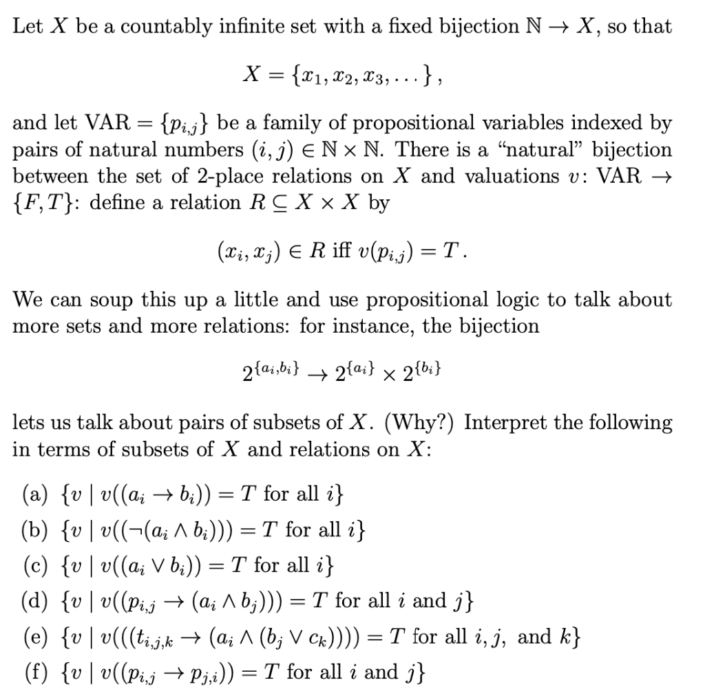Let X be a countably infinite set with a fixed | Chegg.com