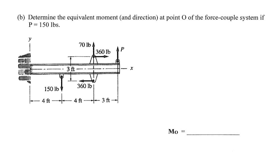 Solved (b) Determine the equivalent moment (and direction) | Chegg.com