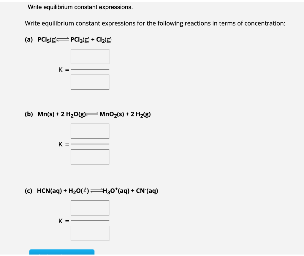 Solved Use equilibrium concentrations to calculate K. Some | Chegg.com