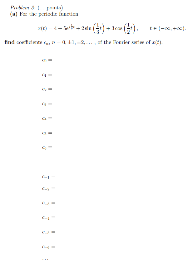 Solved Problem 3: (... points) (a) For the periodic function | Chegg.com