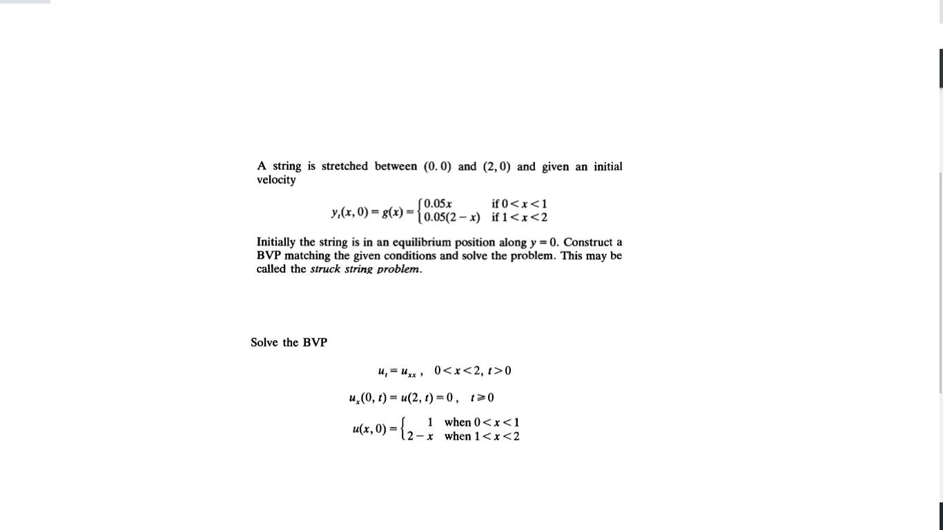 Solved A string is stretched between (0.0) and (2,0) and | Chegg.com