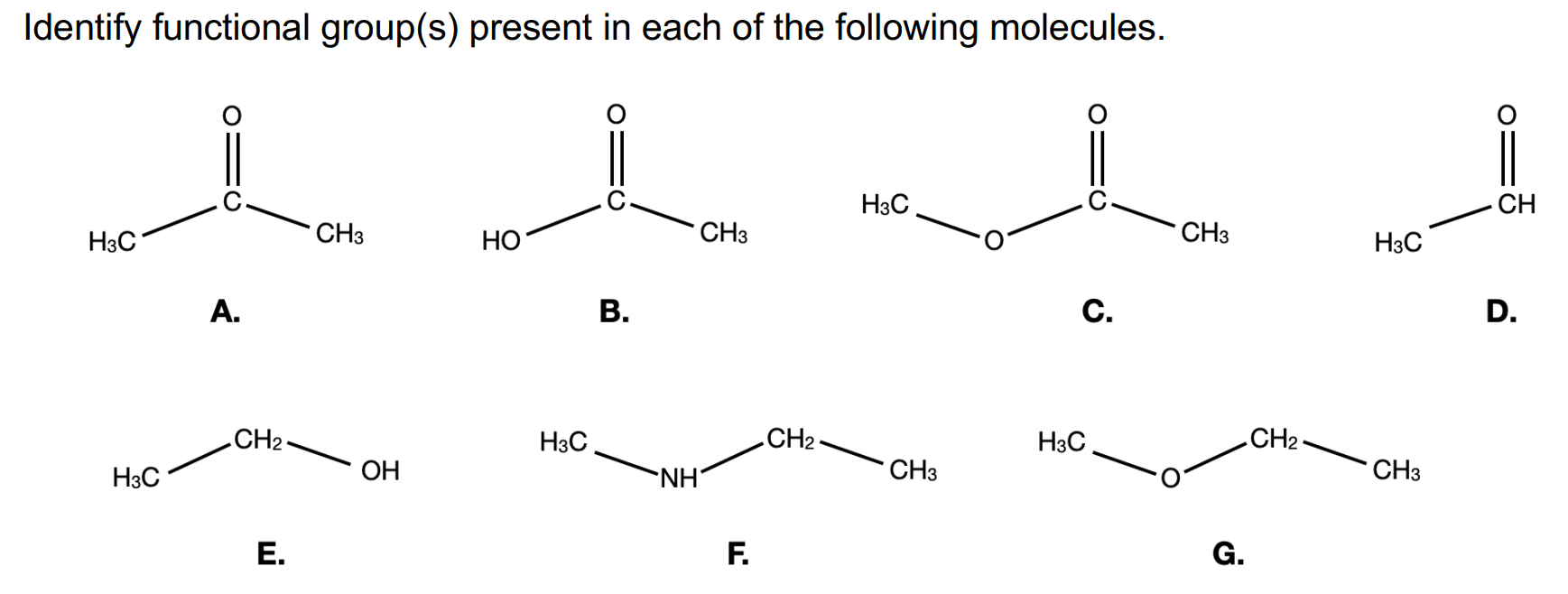 Solved Identify functional group(s) present in each of the | Chegg.com