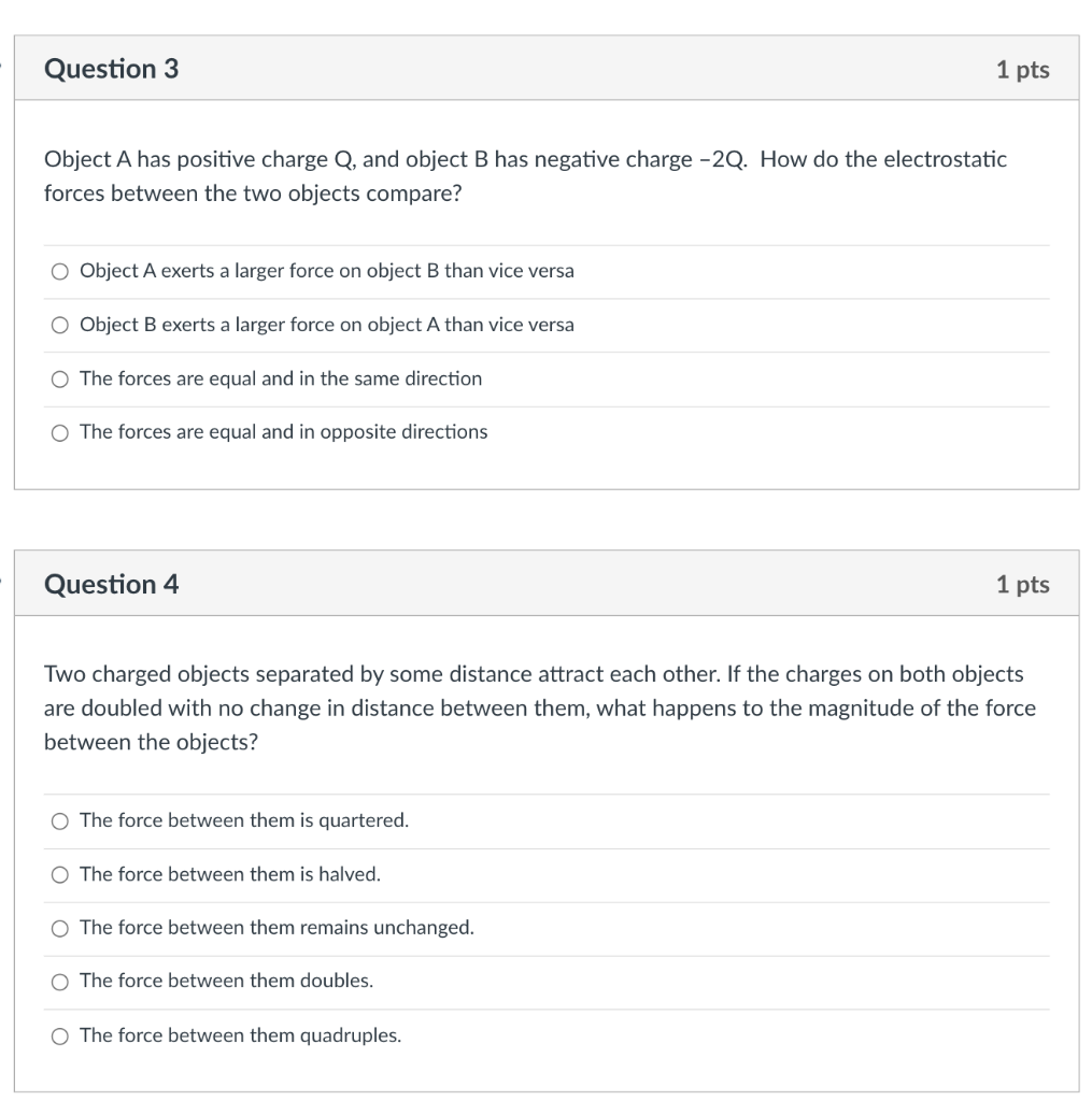 Solved Object A has positive charge Q, and object B has | Chegg.com