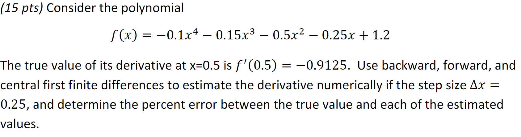 Solved (15 pts) Consider the polynomial | Chegg.com