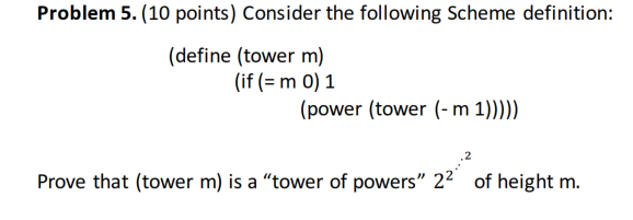 Solved Problem 5. (10 points) Consider the following Scheme | Chegg.com