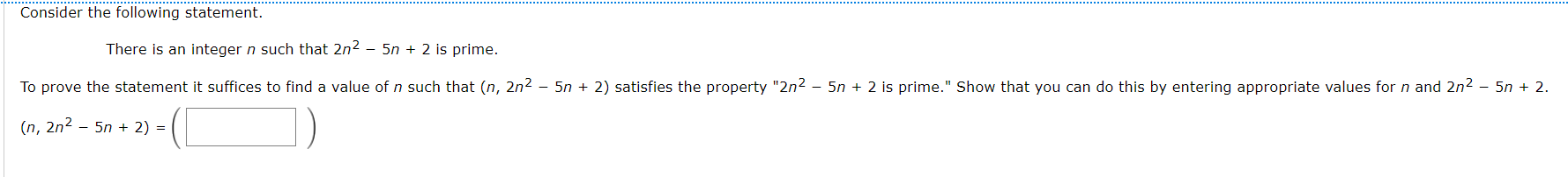 Solved Consider the following statement. There is an integer | Chegg.com