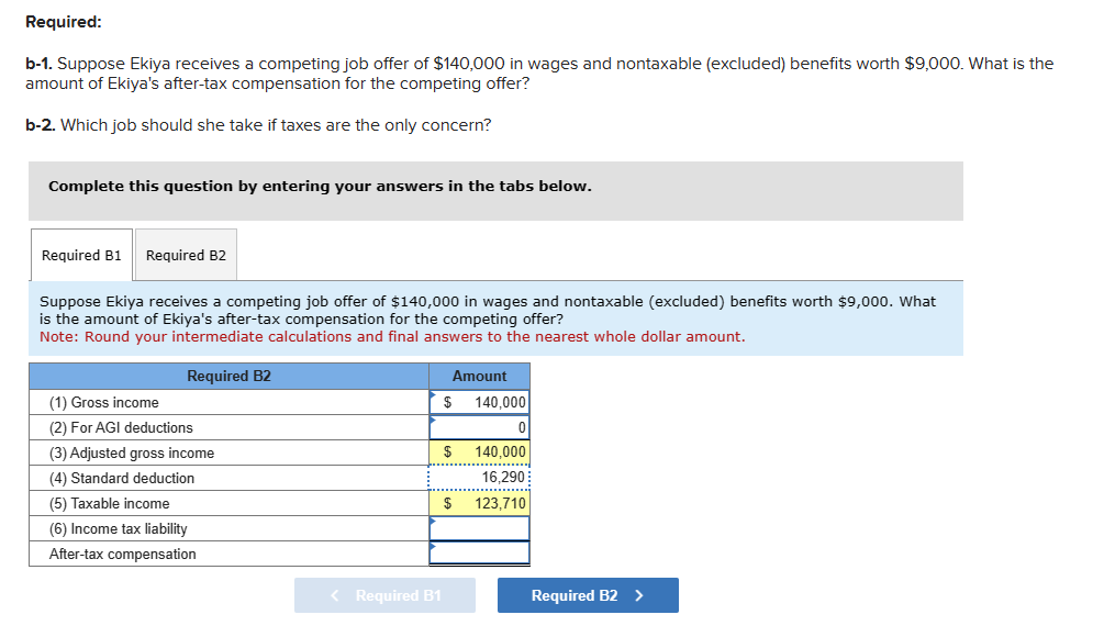 Solved Required: b-1. Suppose Ekiya receives a competing job | Chegg.com