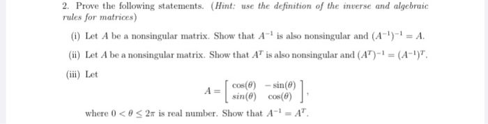 Solved 2. Prove the following statements. (Hint: use the | Chegg.com