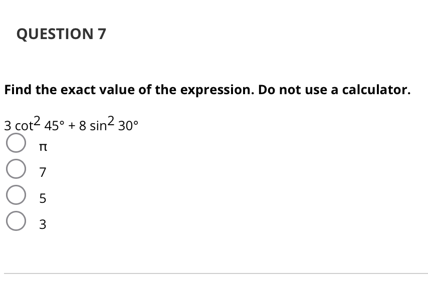 Solved Find the exact value of the expression. Do not use a | Chegg.com