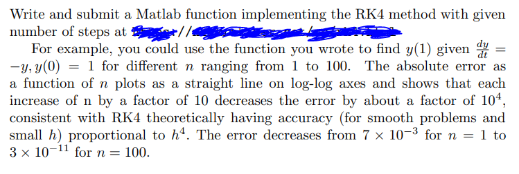 Solved function [T , Y] = rk4(f,tspan,y0,n) % Solves dy/dt = | Chegg.com