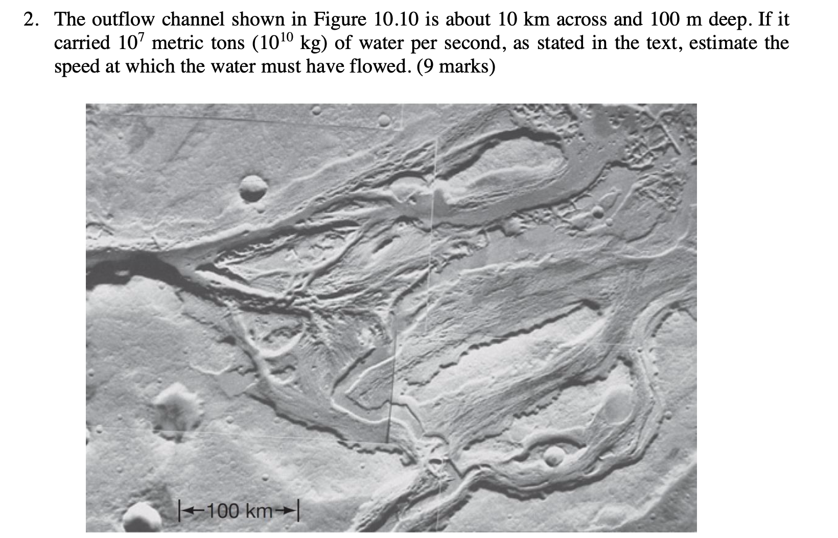Solved The outflow channel shown in Figure 10.10 is about 10 | Chegg.com