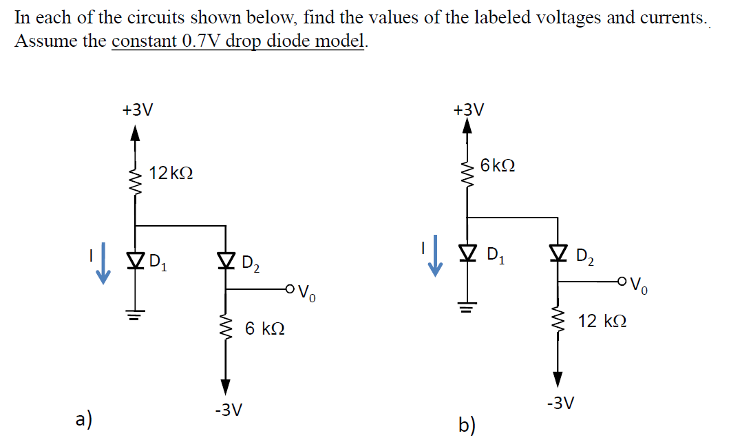 Solved In each of the circuits shown below, find the values | Chegg.com