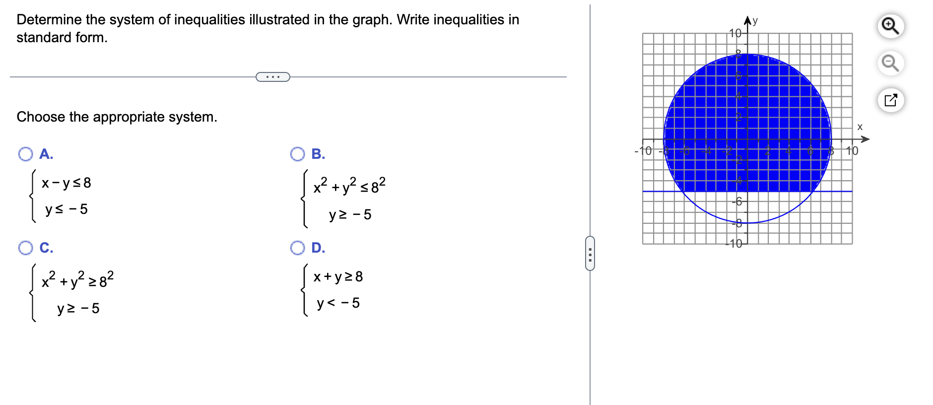 Solved Determine the system of inequalities illustrated in | Chegg.com