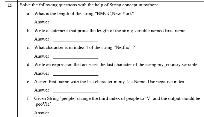 Solved 19. Solve the following questions with the help of | Chegg.com