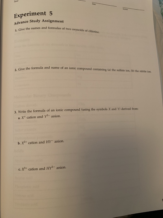 Solved Experiment 5 Advance Study Assignment ,Give the names | Chegg.com