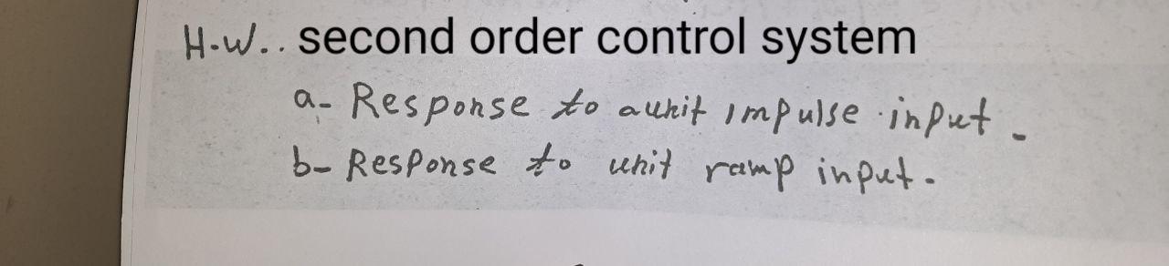 Solved How.. second order control system a- Response to | Chegg.com