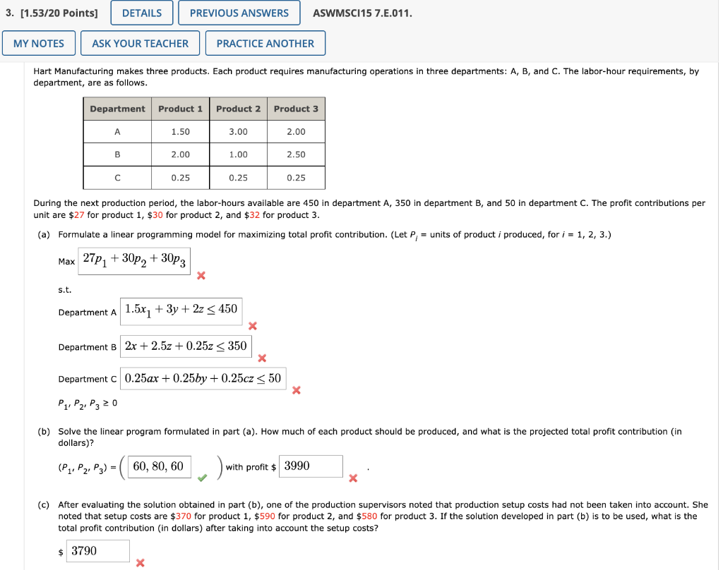 Solved 3. (1.53/20 Points] DETAILS PREVIOUS ANSWERS | Chegg.com