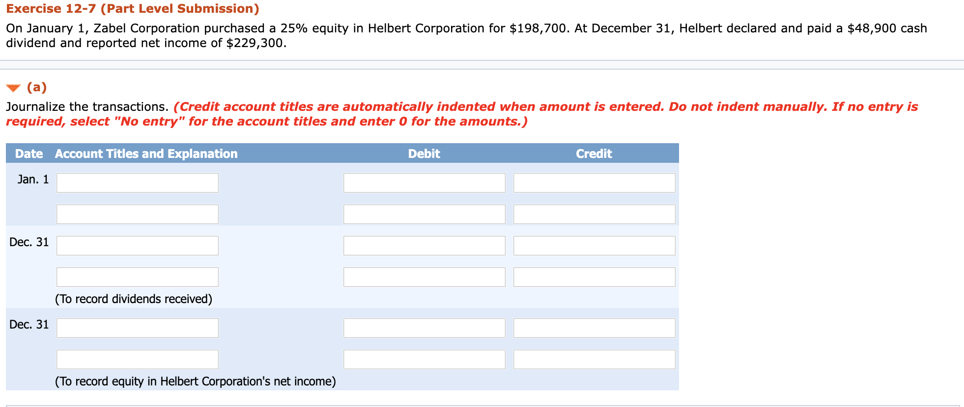 Solved Exercise 12-7 (Part Level Submission) On January 1, | Chegg.com