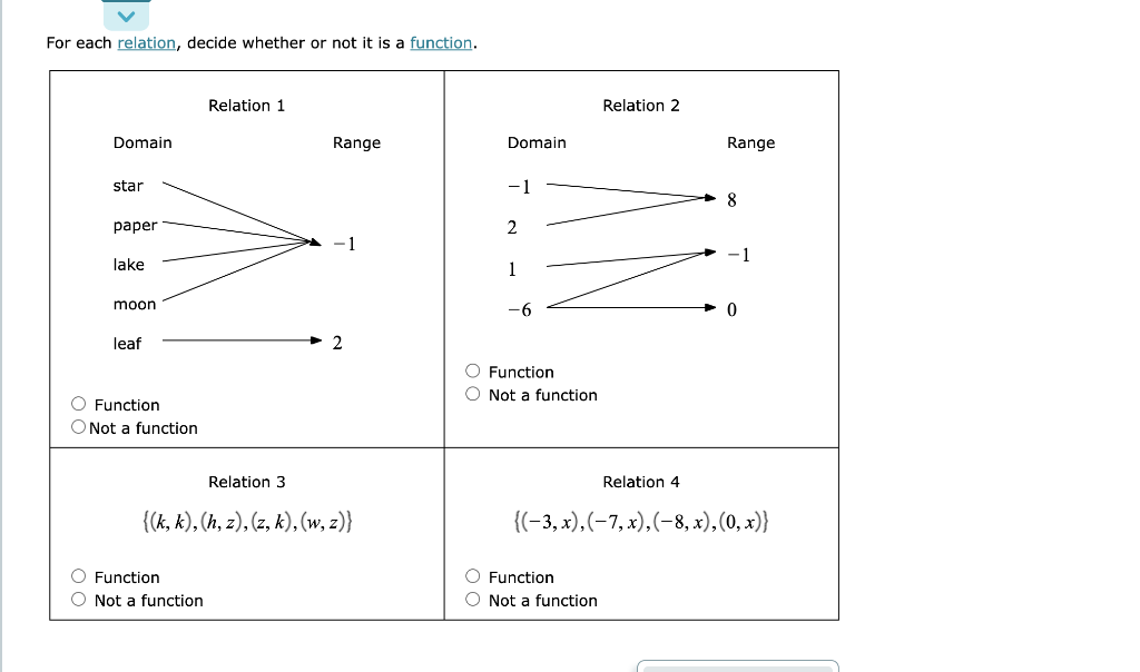 Solved For each relation, decide whether or not it is a | Chegg.com